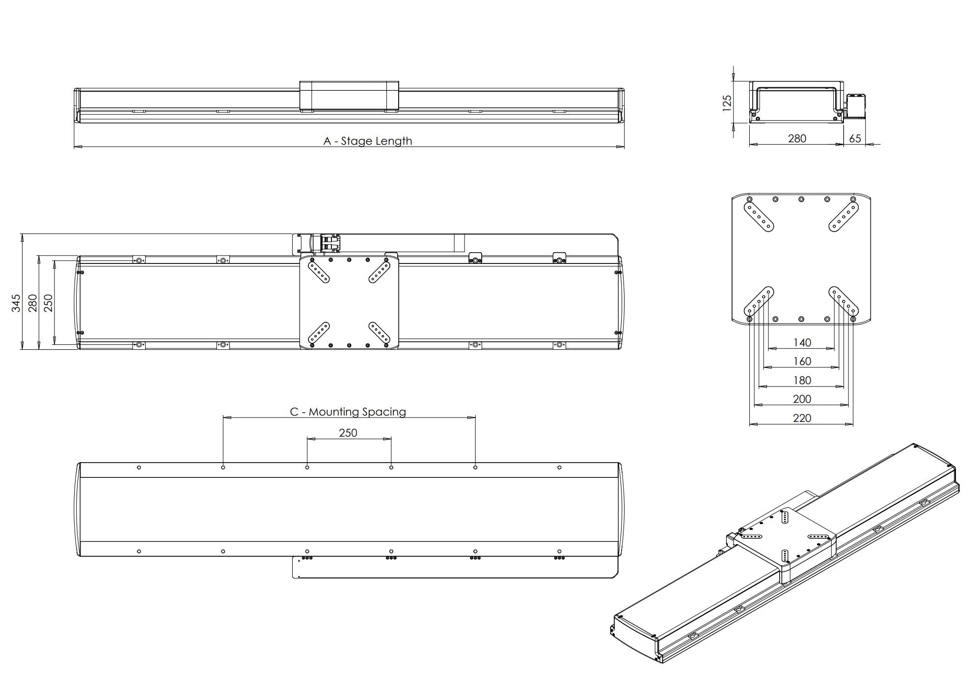 LINEAR STAGE | IRONLESS | G280-IL